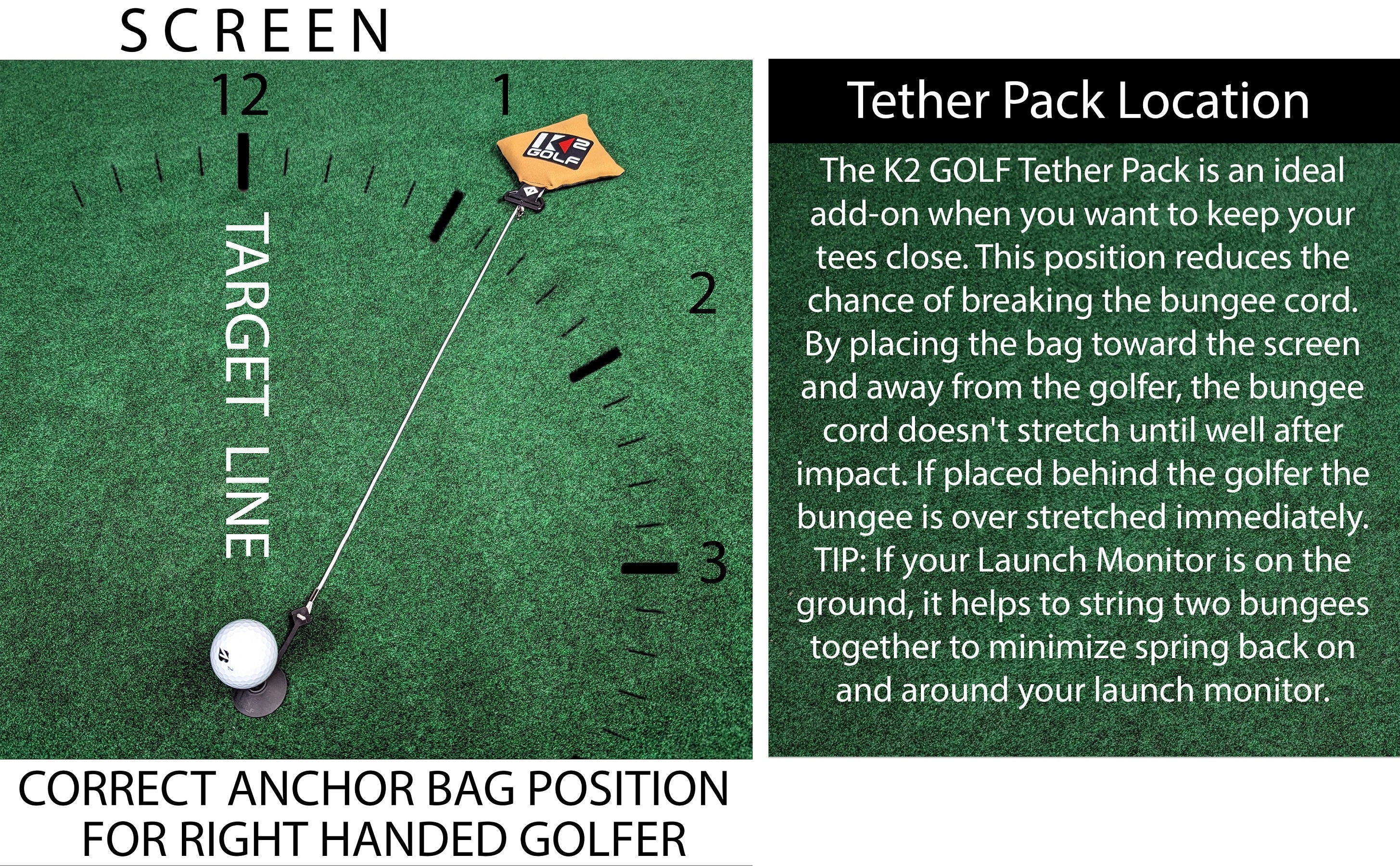 How To Attach The Tether Anchor To Bungee And To K2 GOLF Tees